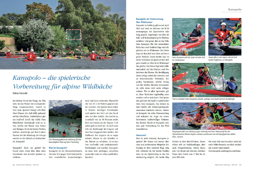 Kanupolo – die spielerische Vorbereitung für alpine Wildbäche ...